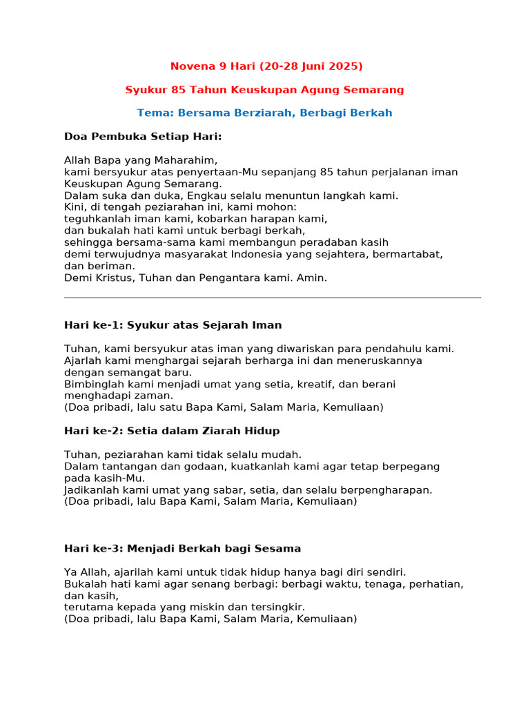 Novena Hut 85 KAS | PDF