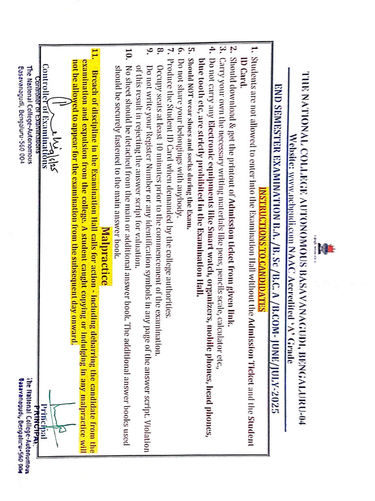 UG End Sem Exam TT - June-July 2025 | PDF