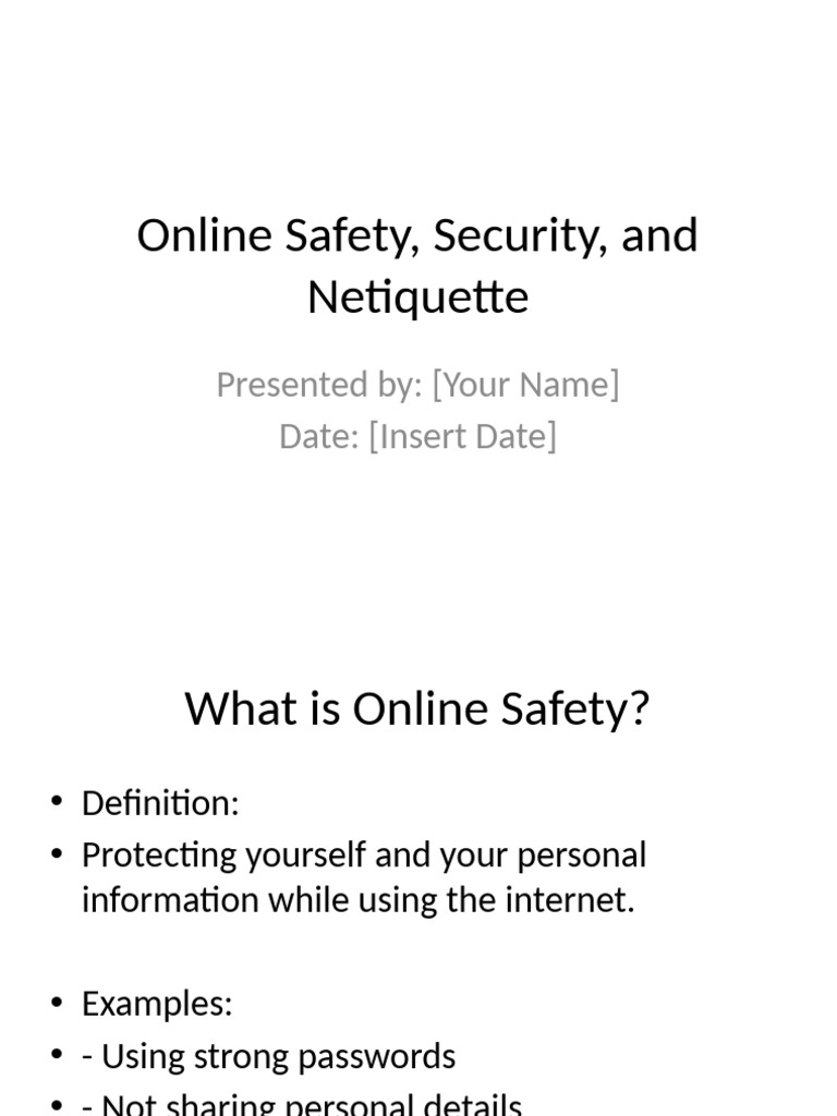 Online Safety Security Netiquette Presentation | PDF