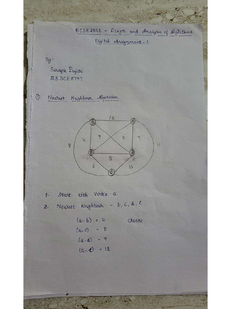 Design and Analysis of Algorithms Submission 1 | PDF