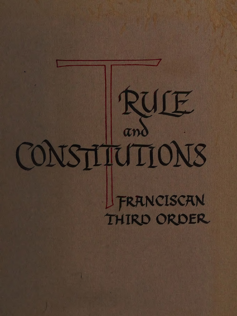 THE RULE AND CONSTITUTION FRANCISCAN THIRD ORDER (Fonte) | PDF ...