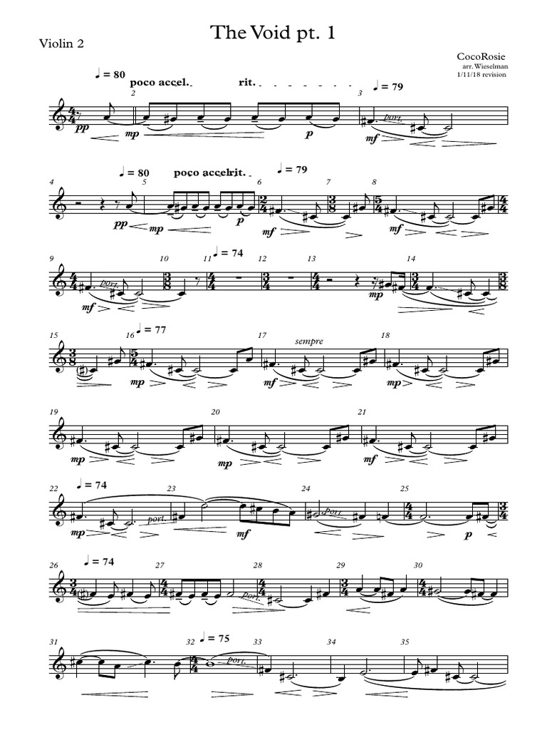 The Void 4 W. Portamemto - A4 - Violin 2 | PDF | Epidemics | Pandemic