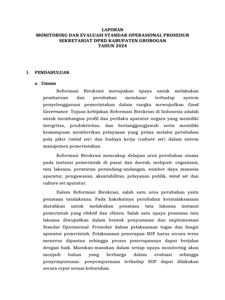 Laporan SOP 2023 | PDF
