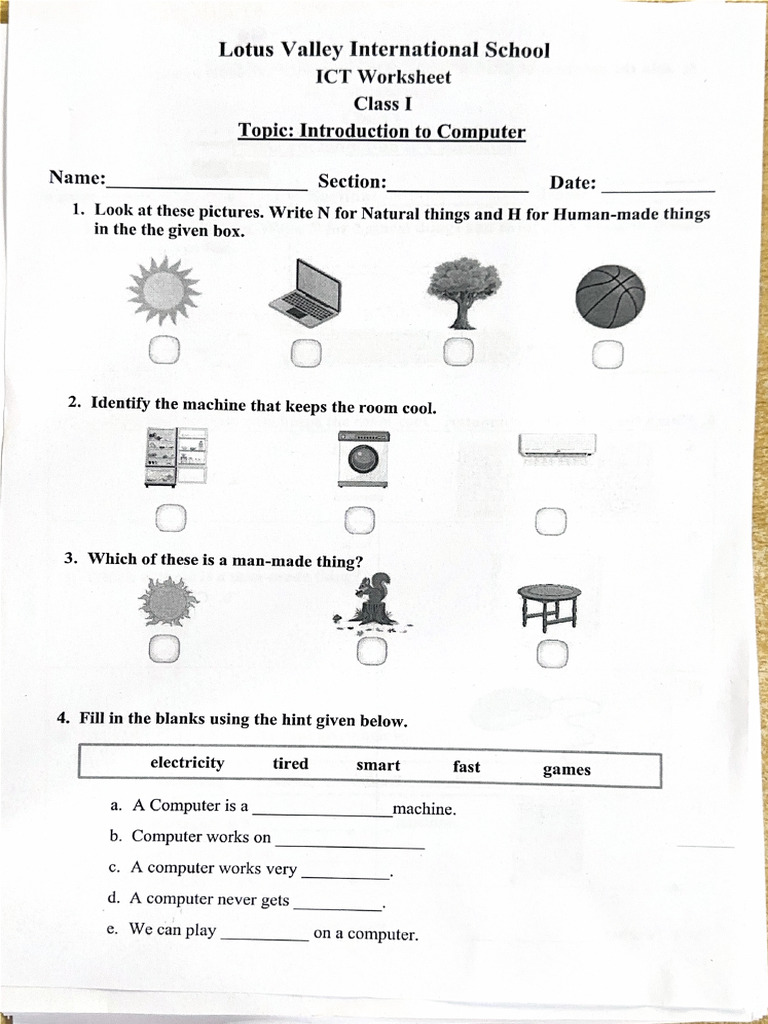 ICT Worksheet | PDF
