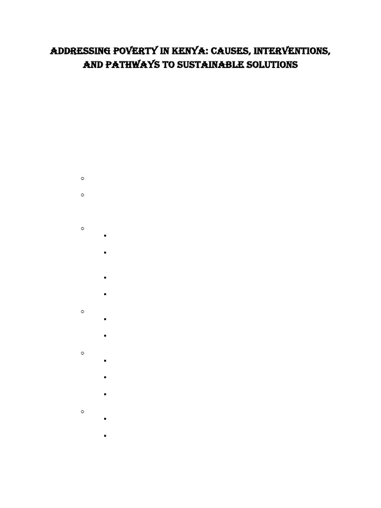 Kenya Poverty Report: Causes & Solutions | PDF | Poverty | Poverty ...