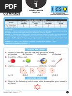 Icso Sample Paper Class-3 2025-26 | PDF | Microsoft Word | Computer Monitor