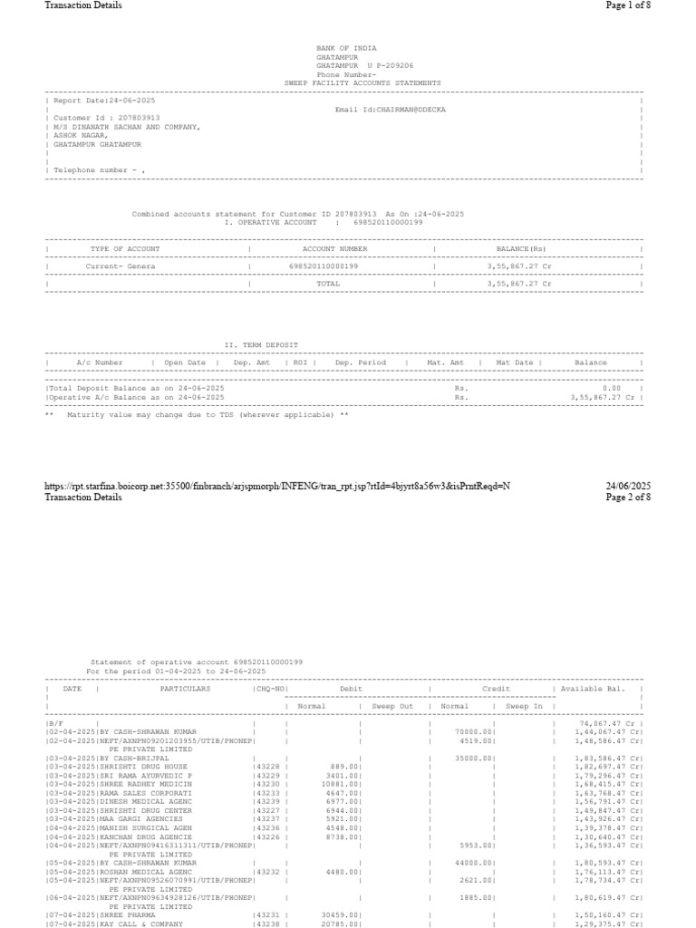 From 01042025 To 24062025 | PDF | Banks | Debits And Credits