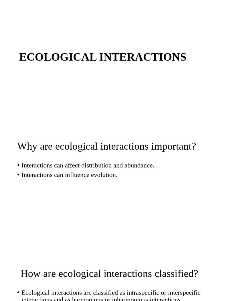 Ecological Interactions | PDF | Ecology | Symbiosis