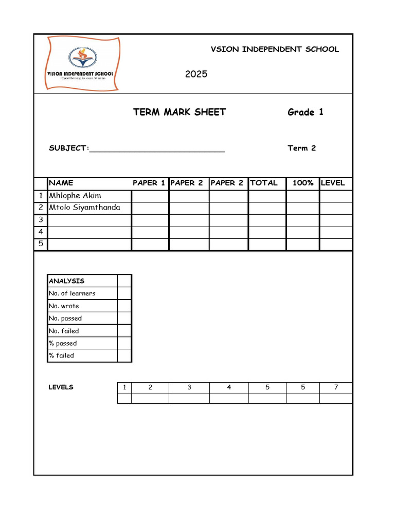 Grade 1 Term 2 MS-1 | PDF