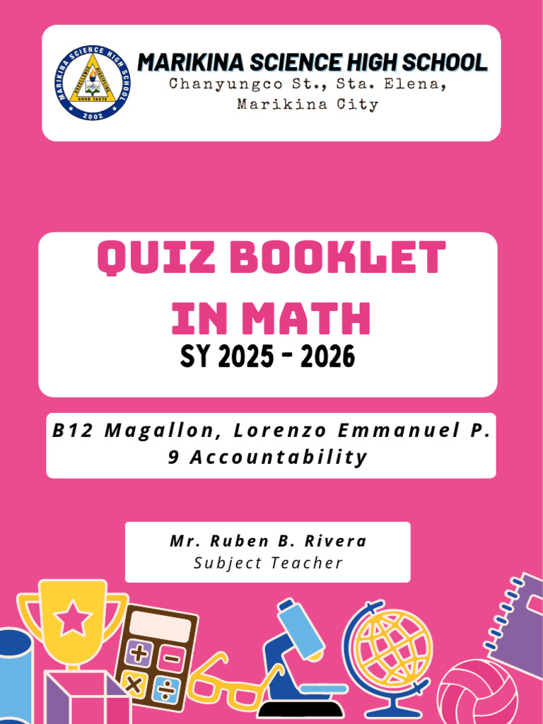 Quiz Booklet Cover Page (14.92 X 20 CM) | PDF