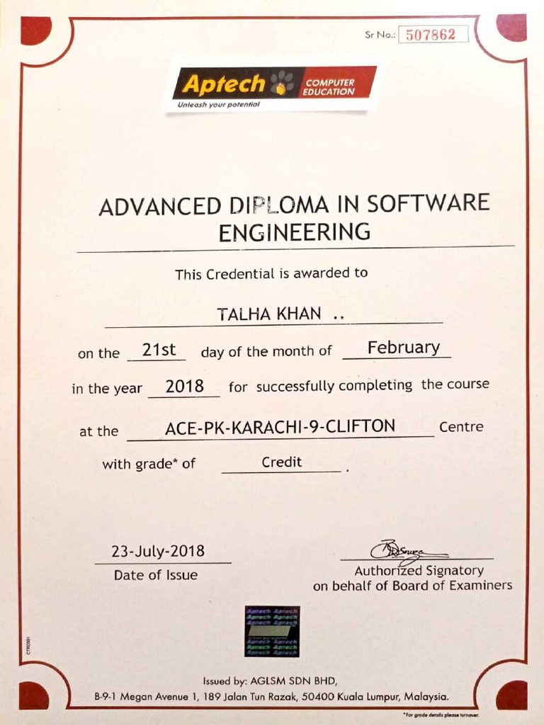 Advance Diploma in Software Engineering | PDF