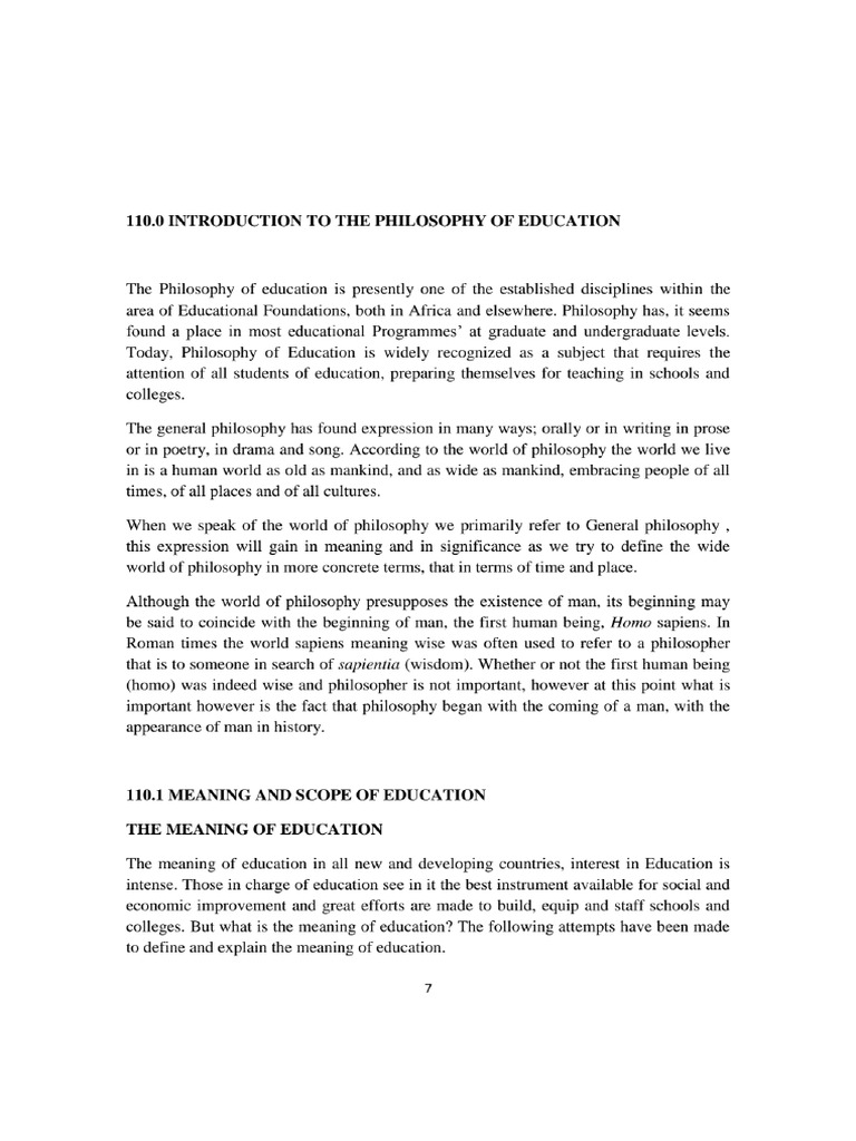 Philosophy of Education | PDF