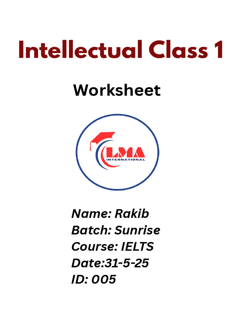 Intellectual Class 1 | PDF