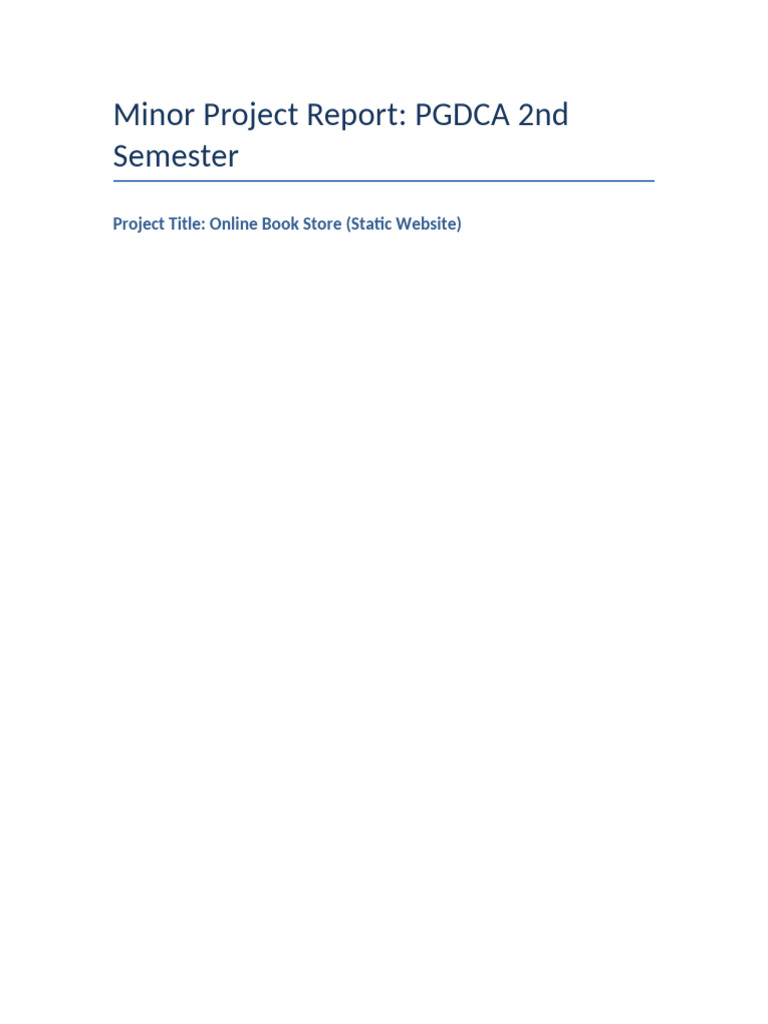 PGDCA Minor Project Report Sample | PDF