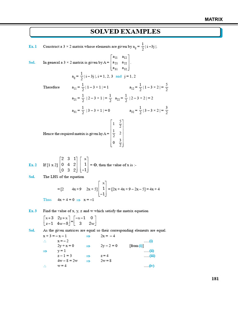 XII - Maths - Module 4 - Matrix (Exercise) | PDF | Matrix (Mathematics) | Mathematics