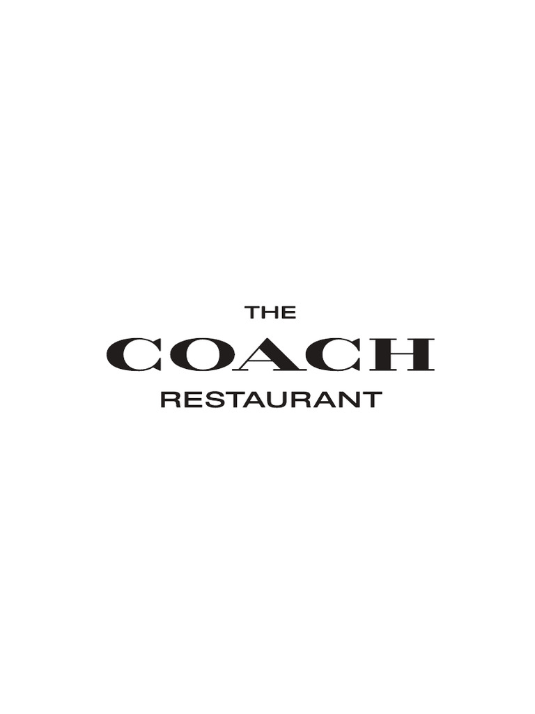Coach Restaurant Menu Overview | PDF | Martini (Cocktail) | Salad