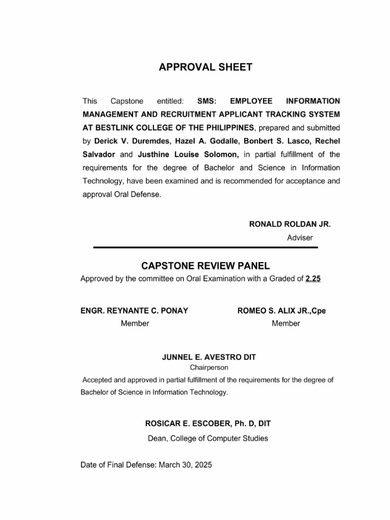 Approval Sheet GRP 18 PDF | PDF
