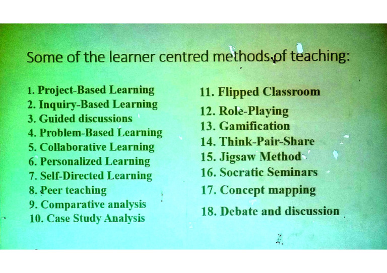 Learner Centered Methods | PDF
