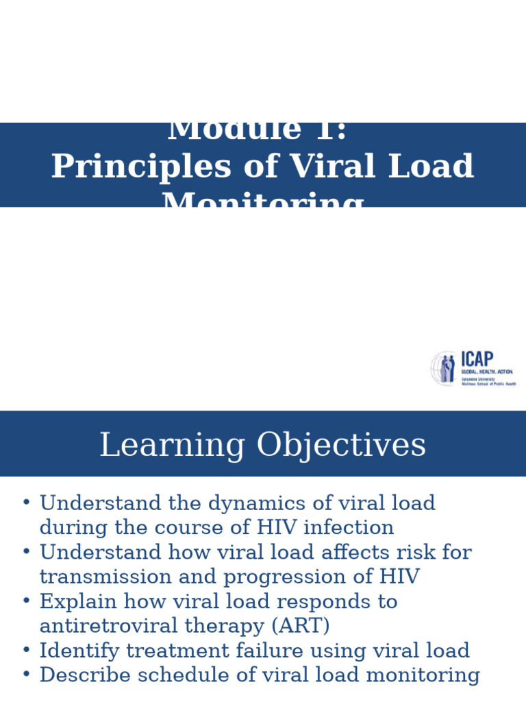 Module 1 - Principles of VL Monitoring Final | PDF | Hiv | Hiv/Aids