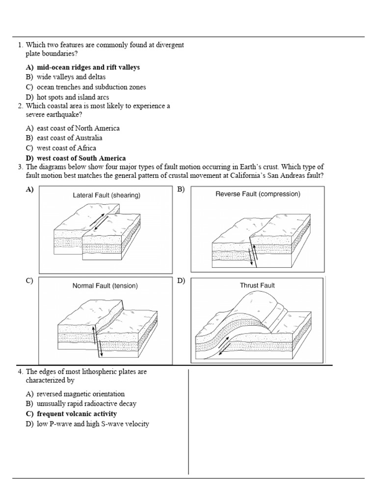 Crustal Activity Patterns and Features | PDF | Plate Tectonics | Earth