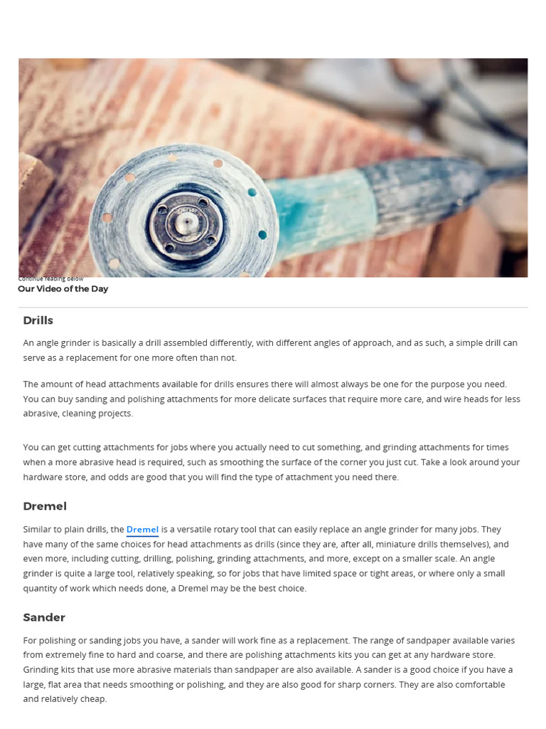 How To Improvise An Angle Grinder | PDF | Metalworking | Industrial ...