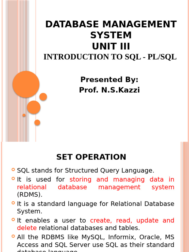 SQL Set Opeartion | PDF | Sql | Relational Database
