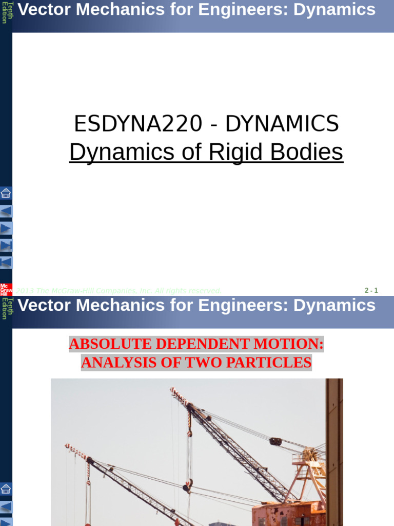 ESDYNA220 Absolute Dependent Motion 1 | PDF | Acceleration | Classical ...