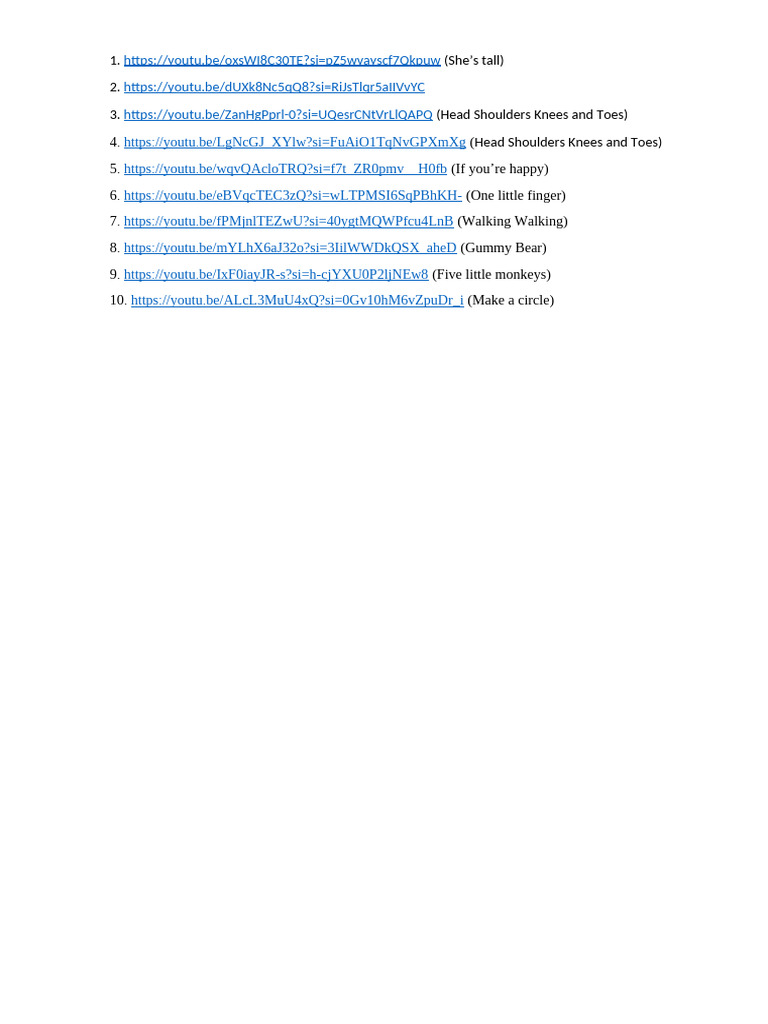 Warm Up Songs | PDF