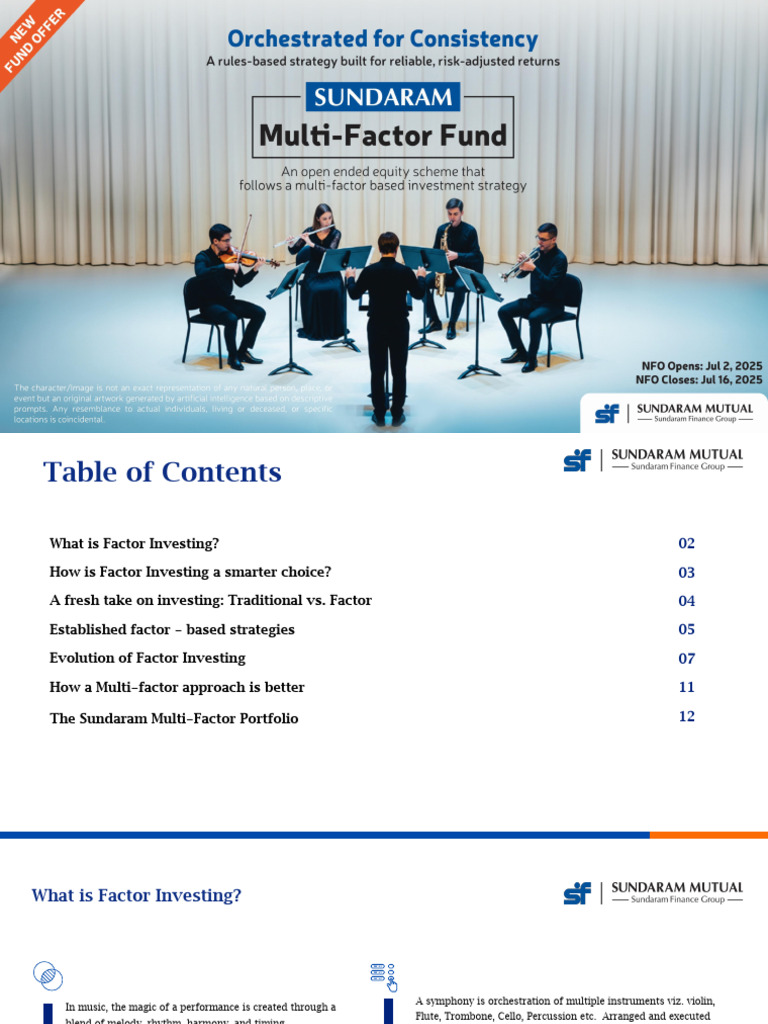 Sundaram Multi Factor NFO PDF | PDF | Investing | Investment Management