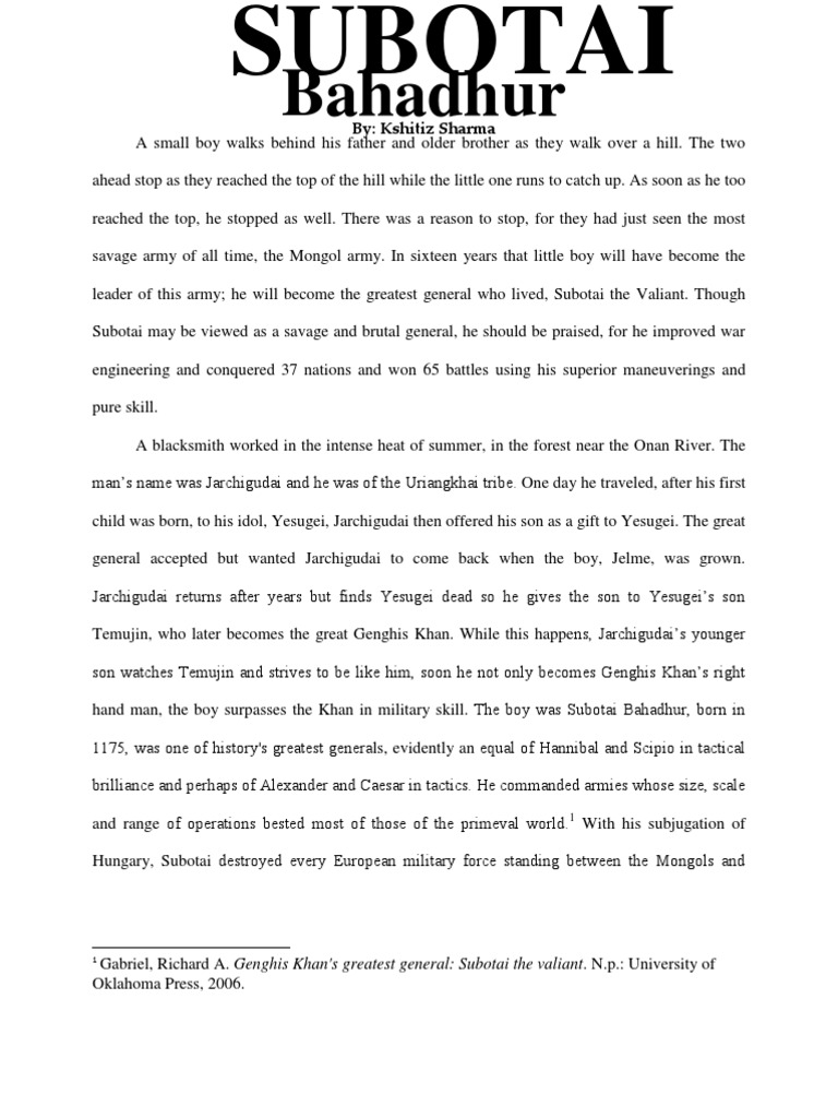 Subutai | PDF | Genghis Khan | Unrest