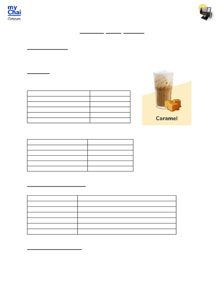 Mcc Manual Recipes Caramel Cold Coffee Pdf