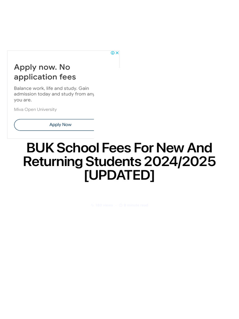 BUK School Fees For New and Returning Students 2024/2025 (UPDATED ...