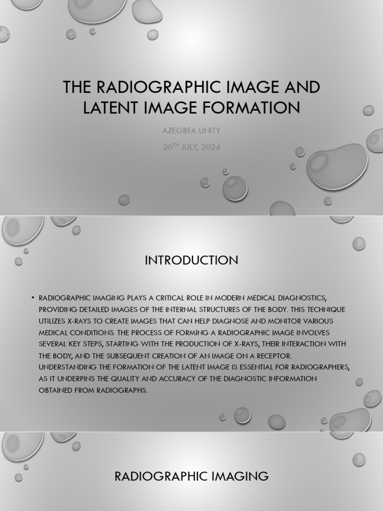 X-Ray Image and Latent Image Formation | PDF | Radiography | X Ray