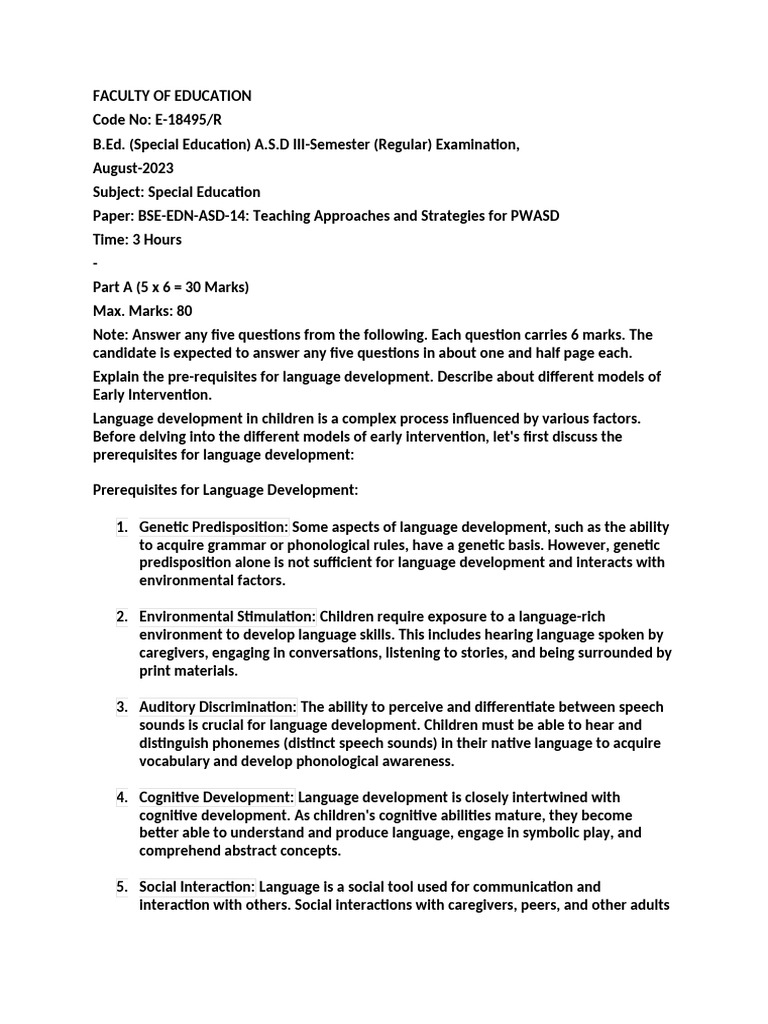 Teaching Apporches Asd Paper | PDF | Psychotherapy | Individualized ...