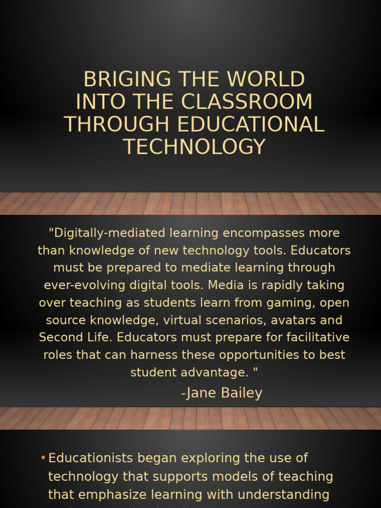 Briging The World Into The Classroom Through Educational | PDF ...
