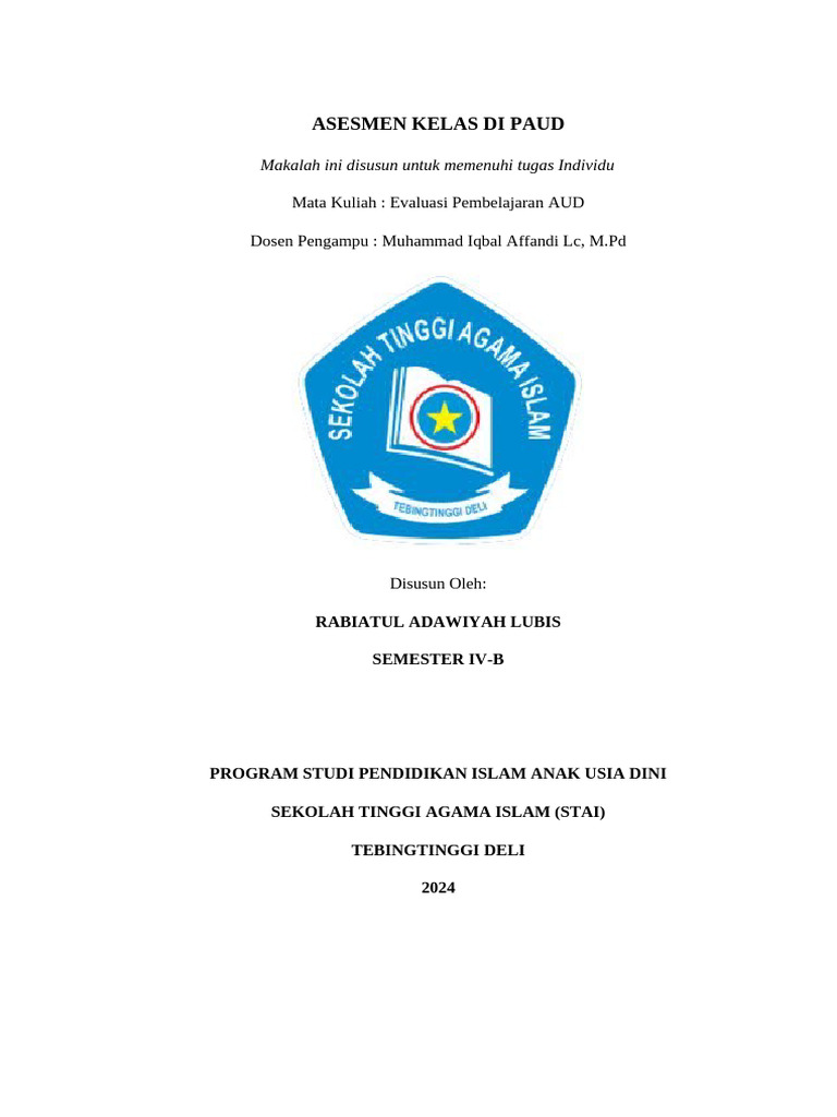 Pentingnya Asesmen di PAUD | PDF