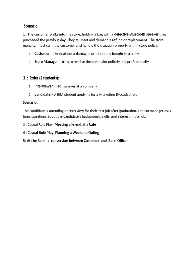 Role Play | PDF