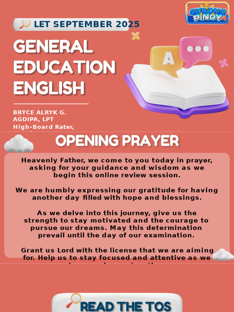 Gen Ed English June 24 | PDF | Divine Comedy | One Thousand And One Nights