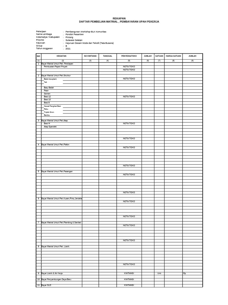 Contoh Rekapan | PDF