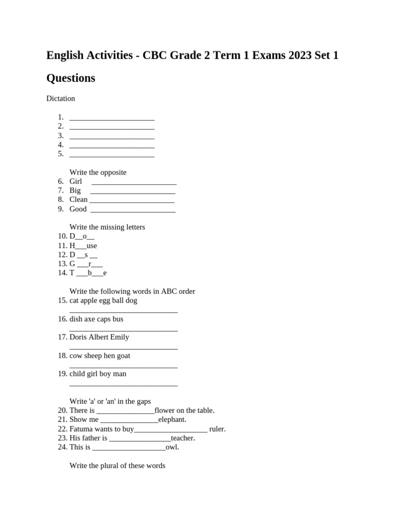 English Activities | PDF