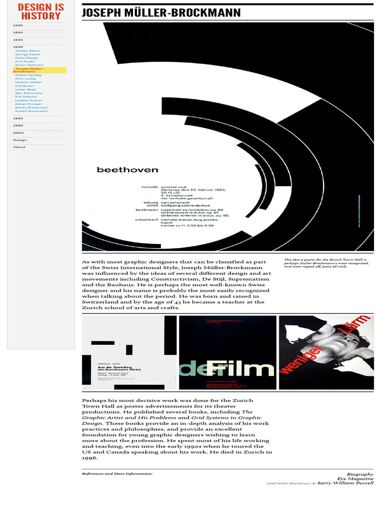 Joseph Müller-Brockmann Design Is History | PDF | Graphic Design ...