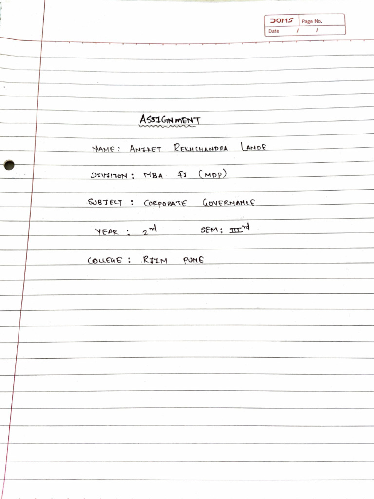 Aniket Lande Corporate Governance | PDF