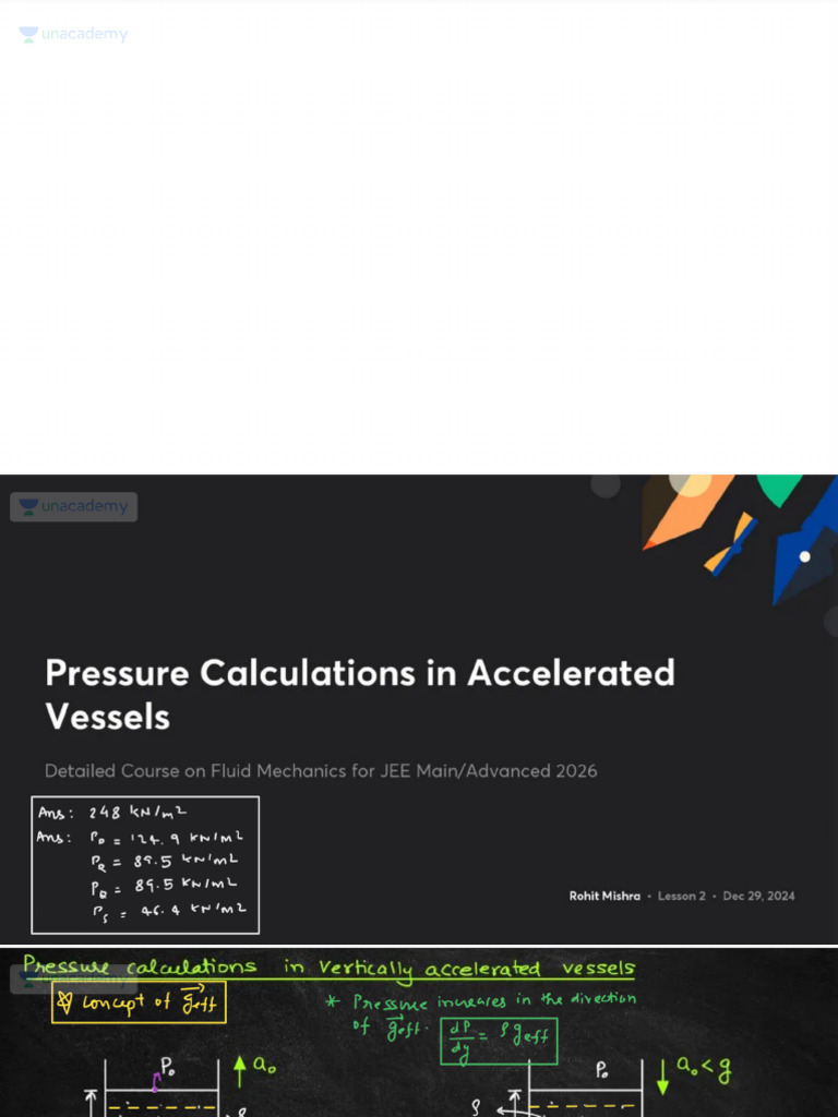 Pressure Calculations in Accelerated Vessels With Anno | PDF