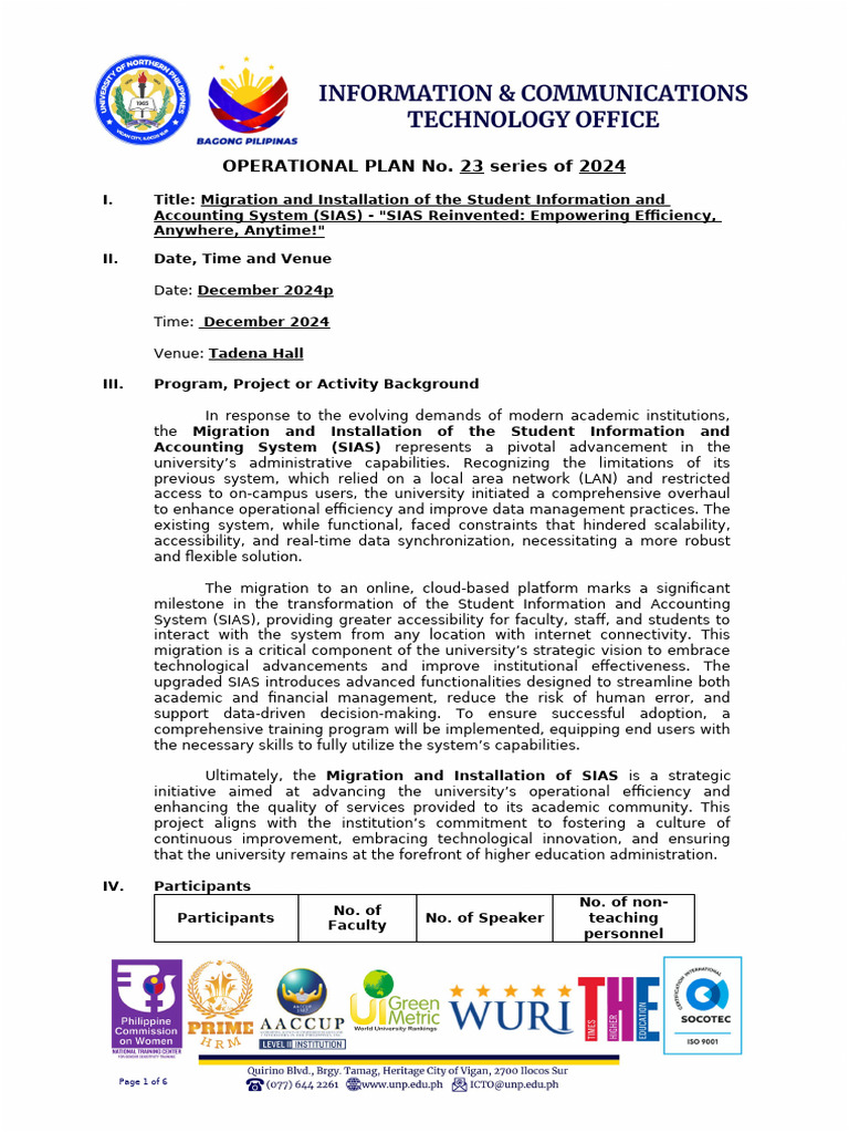2024 OP23-Migration Installation SIAS | PDF | Information And Communications Technology