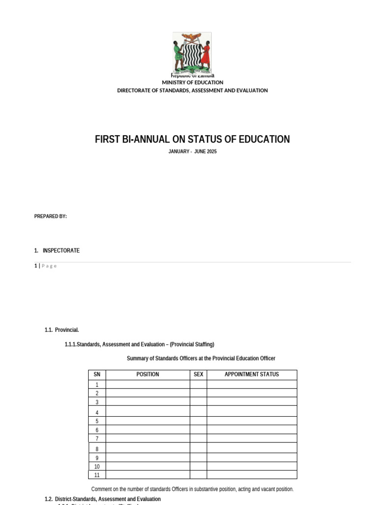 Zambia Education Status Report 2025 | PDF | Curriculum | Schools