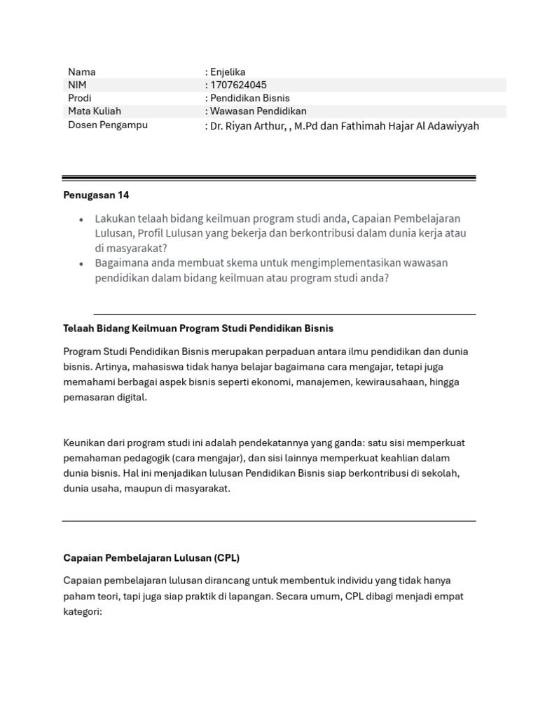Enjelika - Penugasan 14 Waspen | PDF
