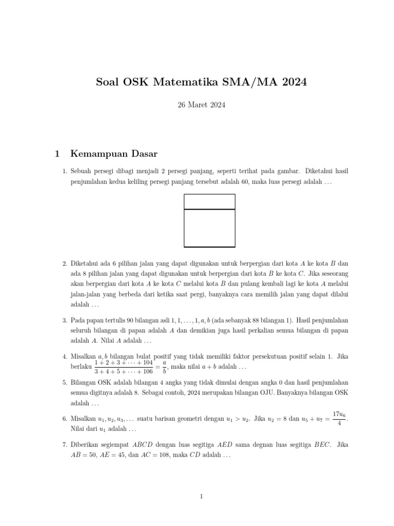 Soal OSK 2024 | PDF