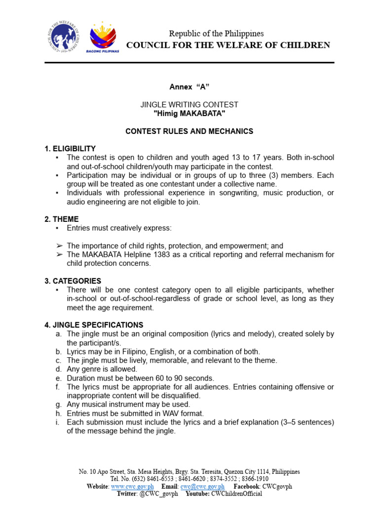 Himig - Makabata - Jingle Writing Contest Mechanics | PDF