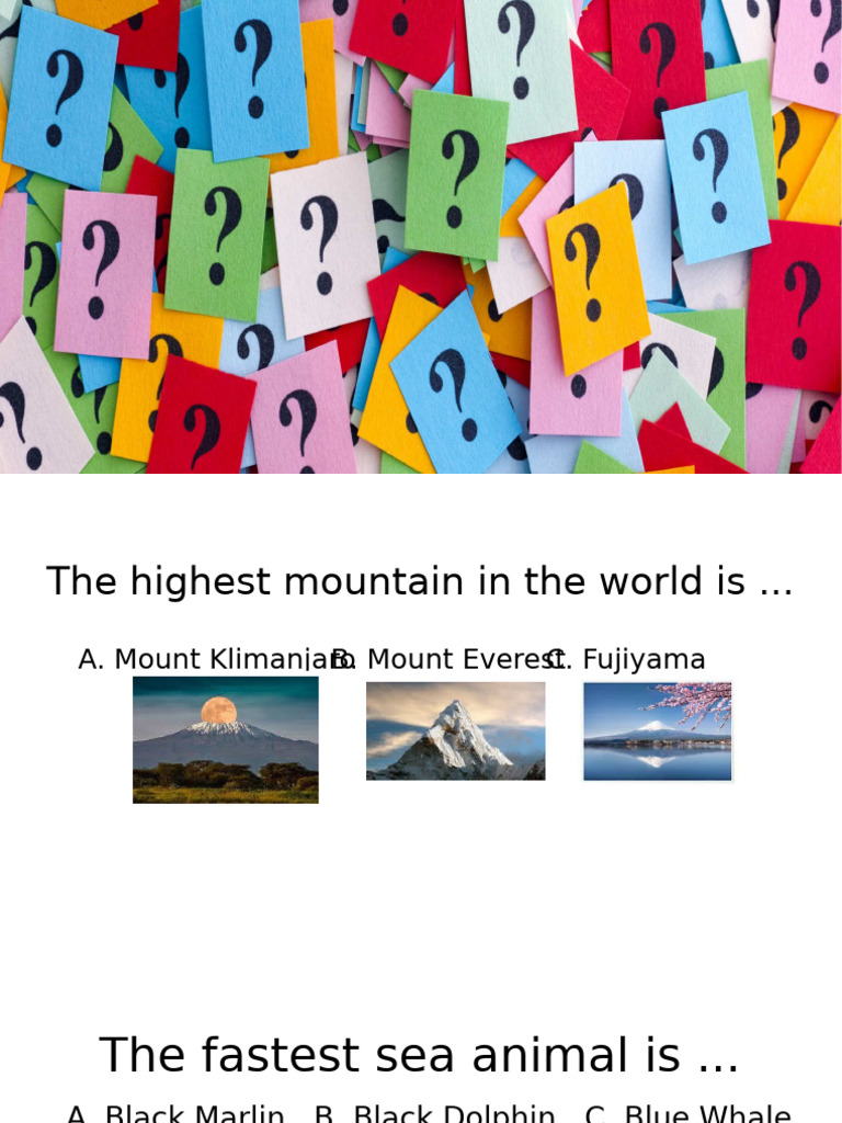 Trivia Quiz With Comparatives and Superlatives CLT Communicative ...