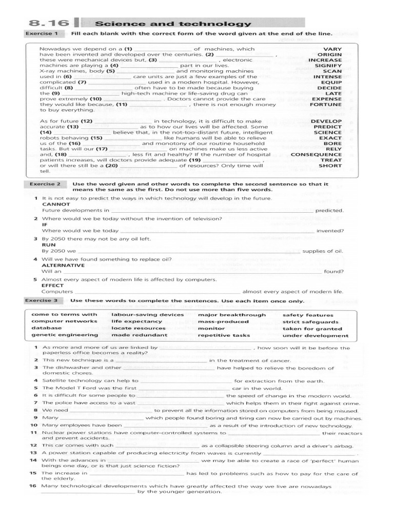 8.16 Science and Technology b2 | PDF